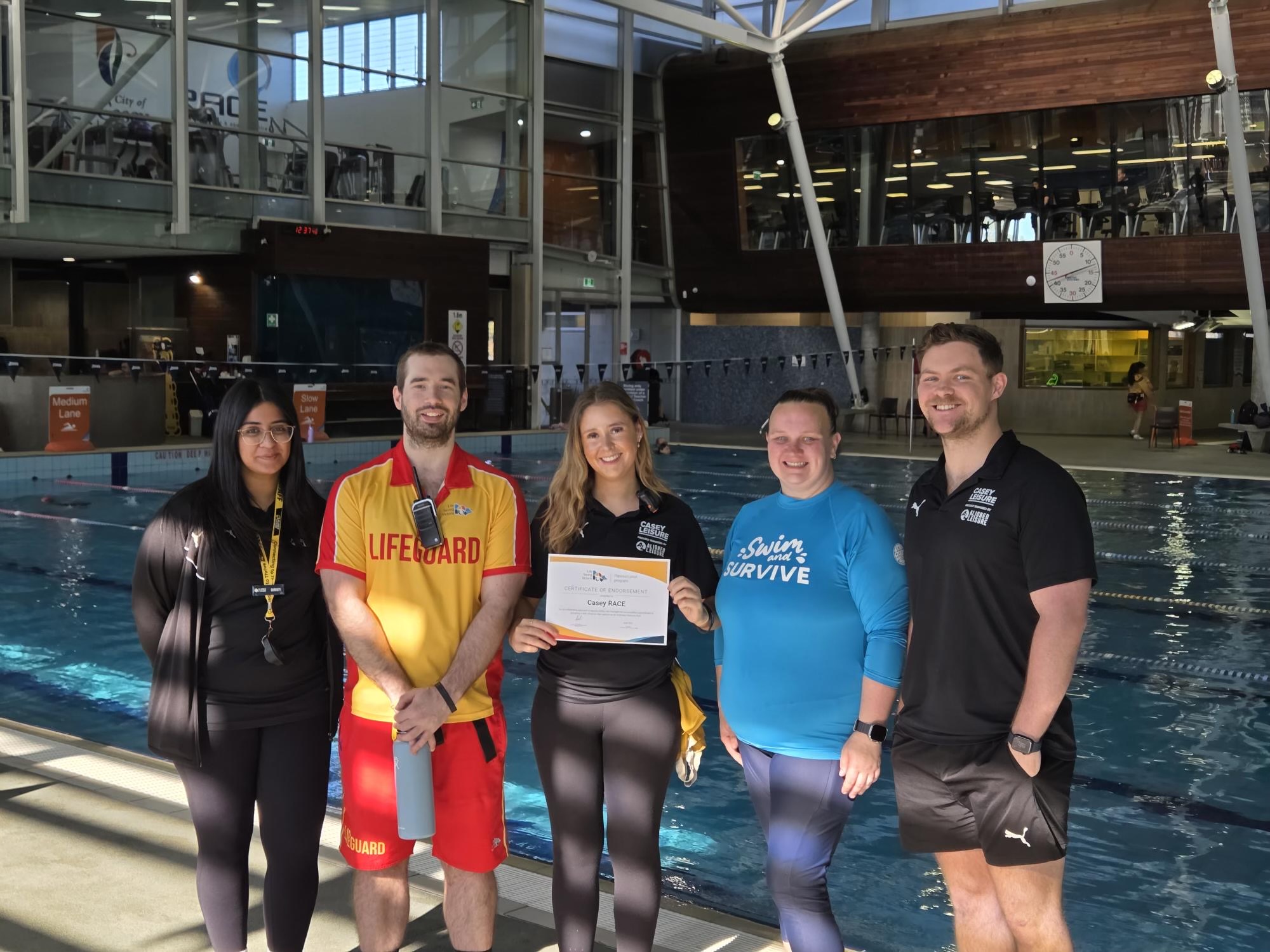 Casey RACE & Casey ARCs Pool Platinum Accreditation - Casey Leisure